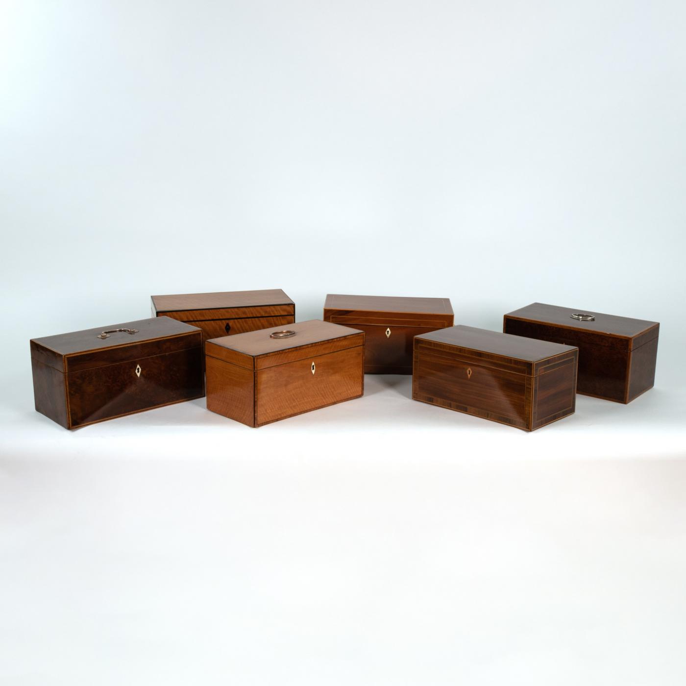 Collection Of Six Early Regency Boxes, English Circa 1800-1820.