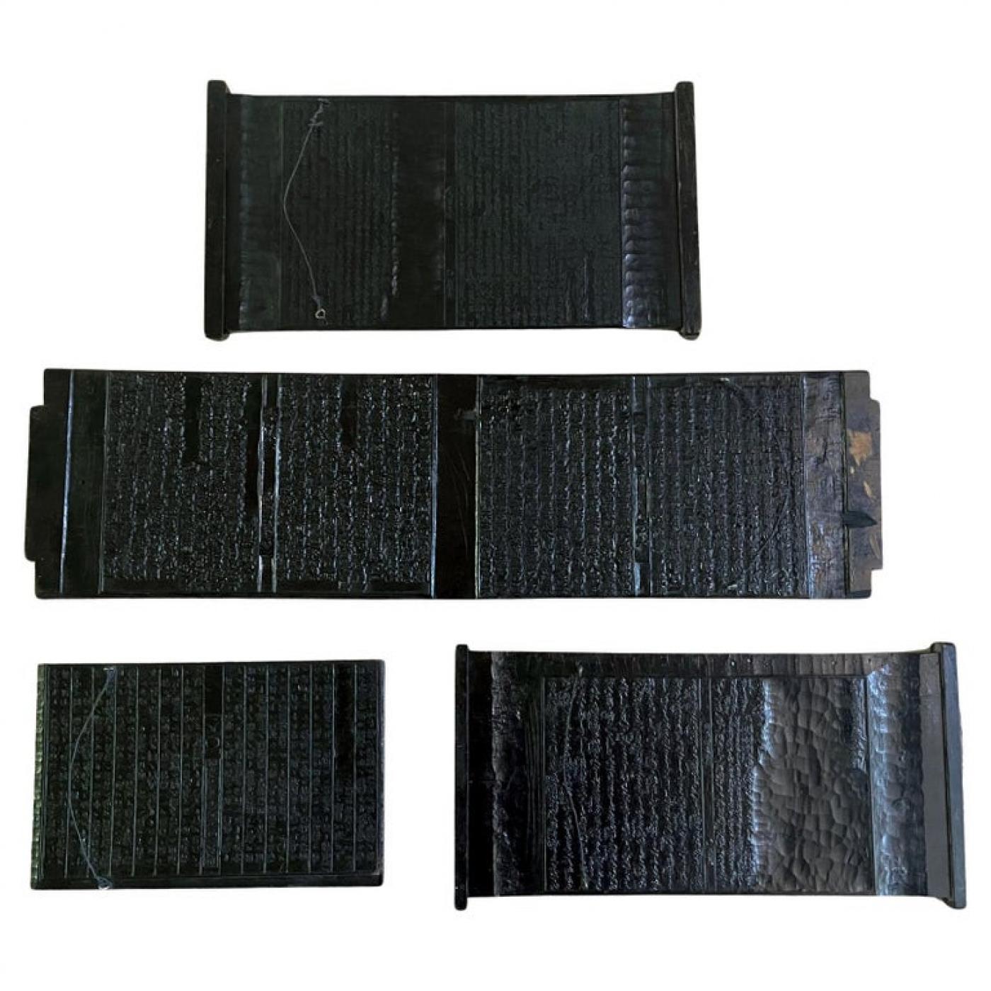 Collection of Four Japanese Wood Print Blocks Meiji Period