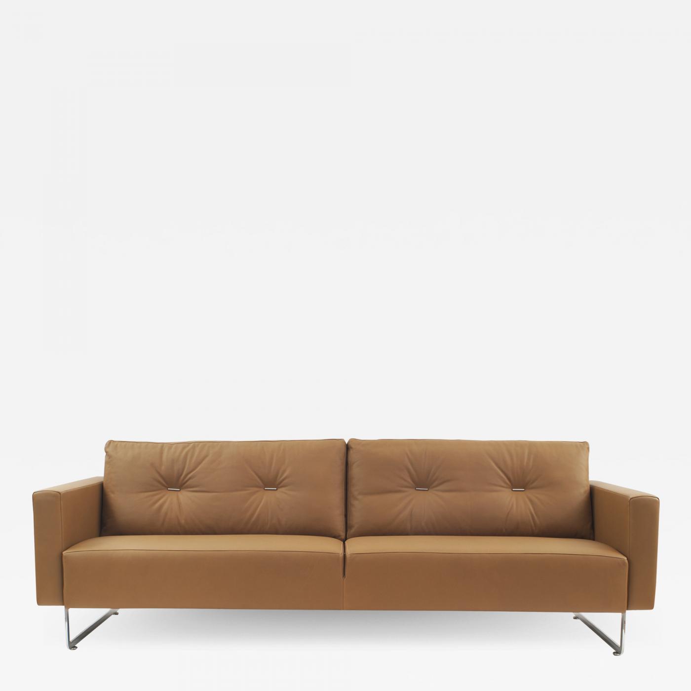 Contemporary Caramel Leather Sofa