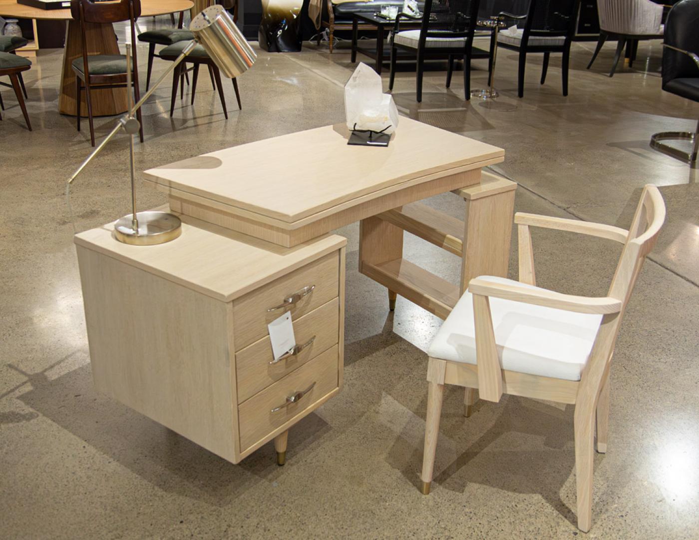 Contemporary Curved Writing Desk with Matching Desk Chair