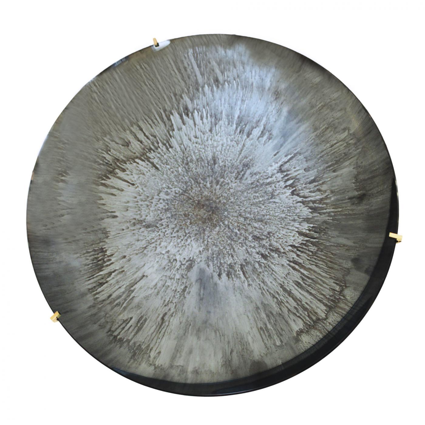 Contemporary Sculptural blue Glass French Concave Mirror