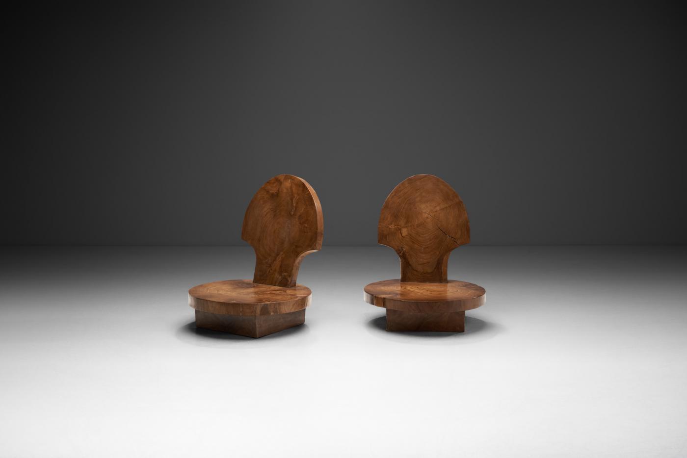 Contemporary Solid Wood Low Chairs, Asia 21st century