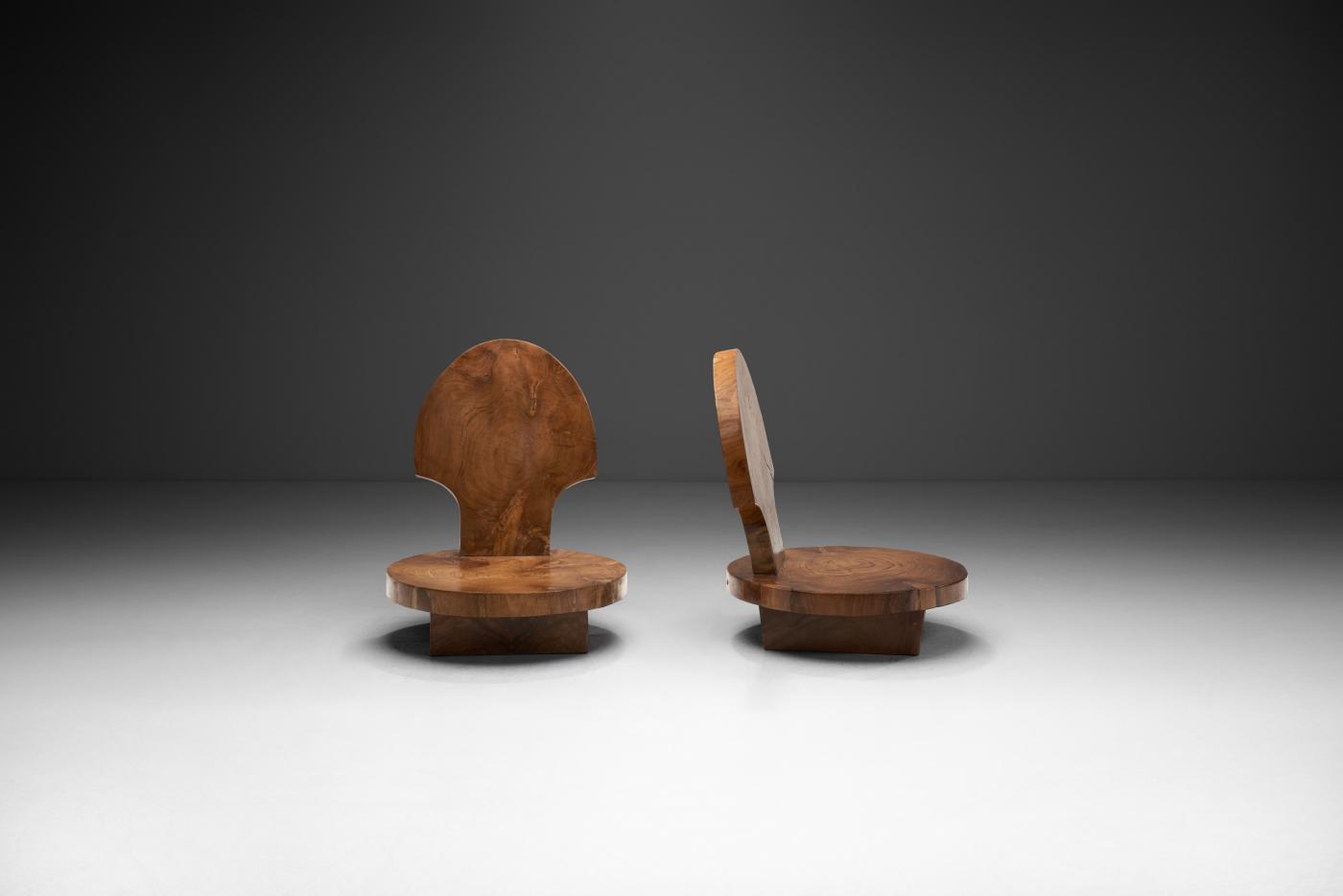 Contemporary Solid Wood Low Chairs, Asia 21st century