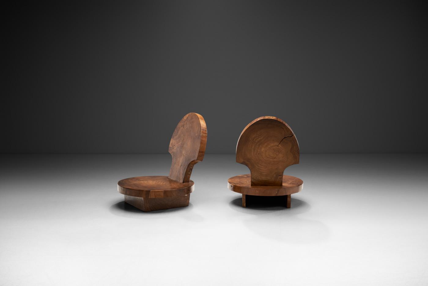Contemporary Solid Wood Low Chairs, Asia 21st century