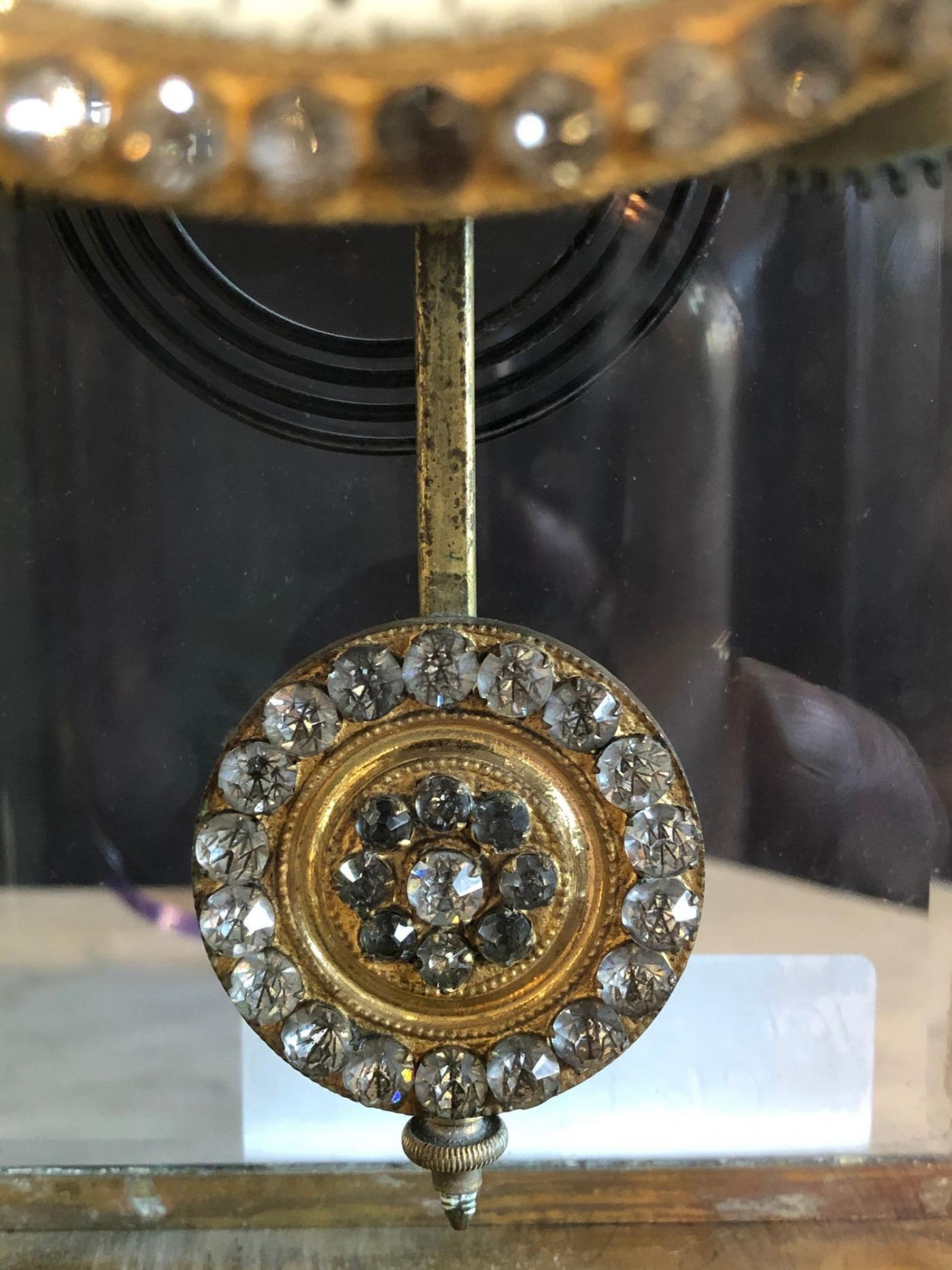 Crystal Face and Pendulum Clock Made by Ansonia Clock of New York