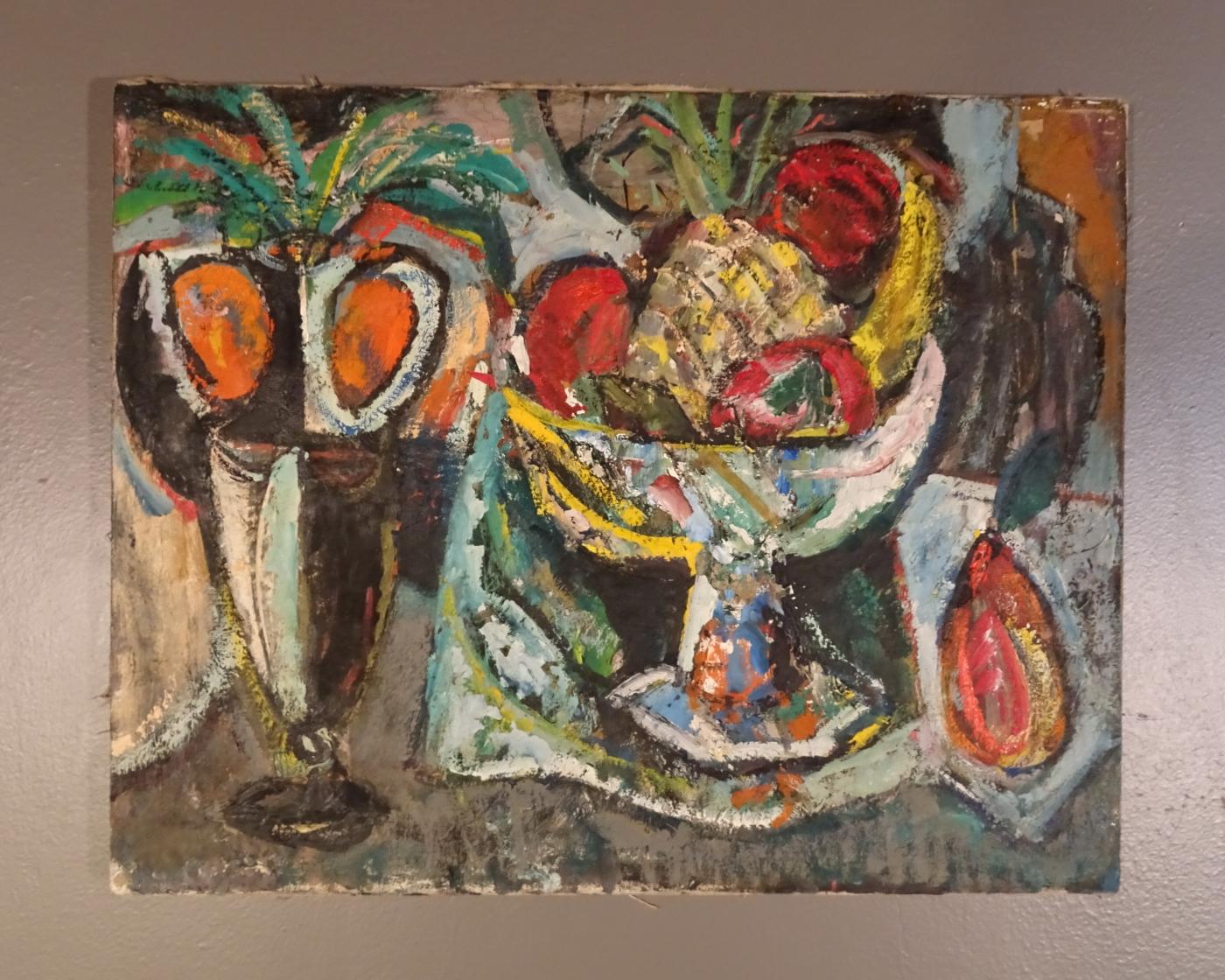 Cubist Still Life with Fruits, Unsigned, California, c. 1925