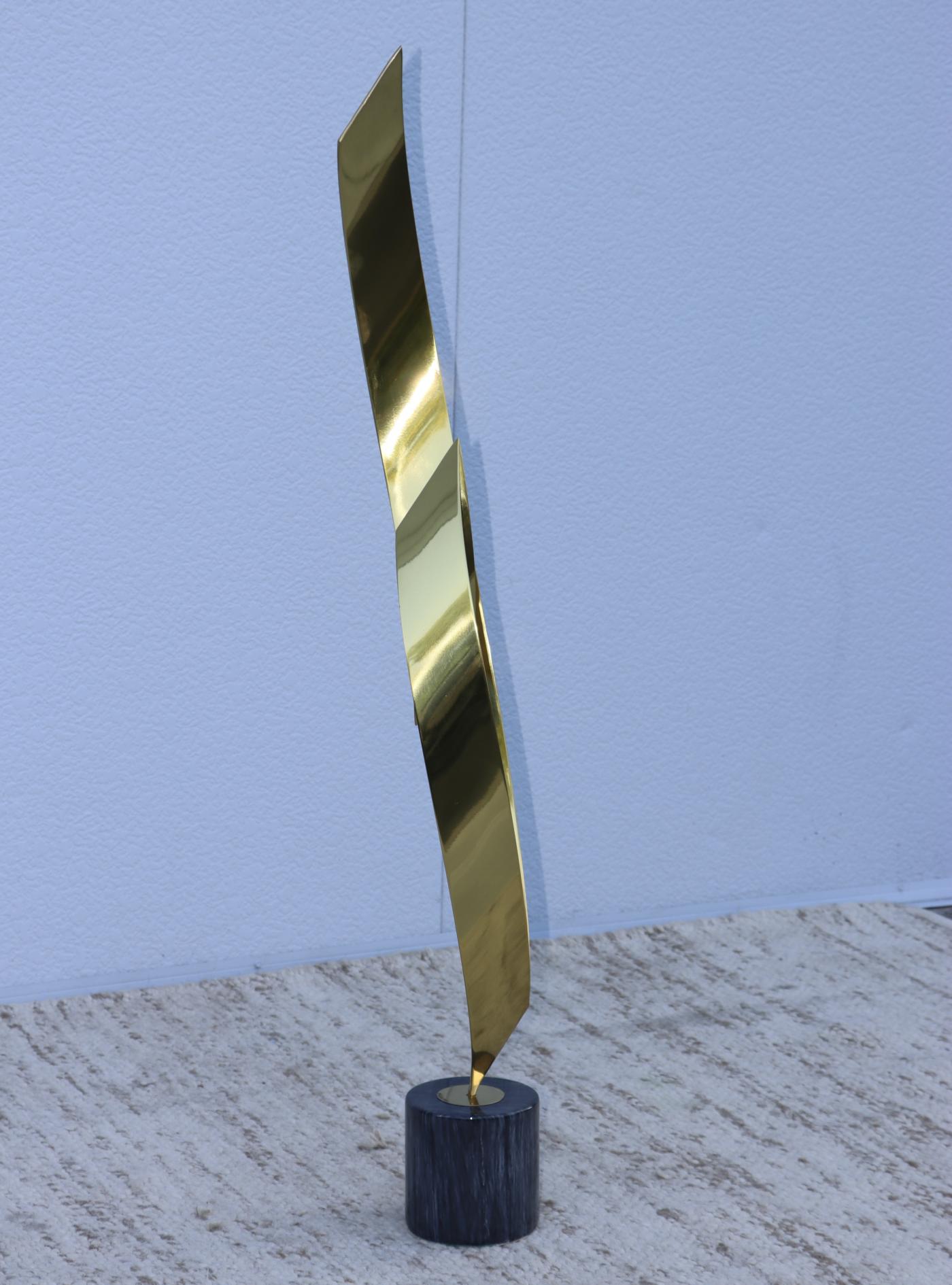 Curtis Jeré - 1987 Curtis Jere "Eternal Flame" Brass Floor Sculpture