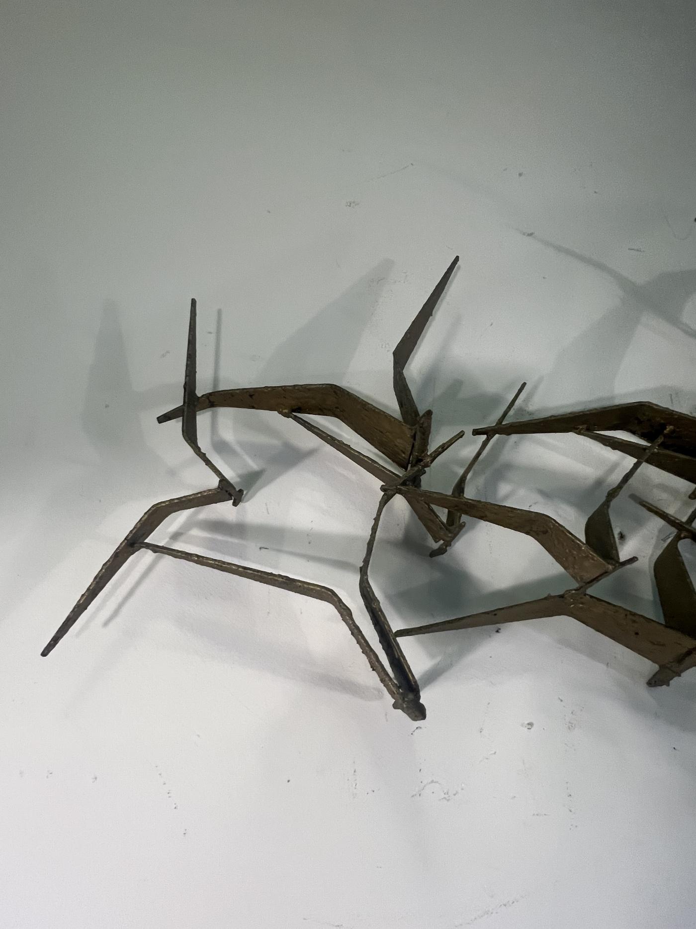 Curtis Jeré - MODERN ABSTRACT METAL FLOCK OF BIRDS WALL SCULPTURE