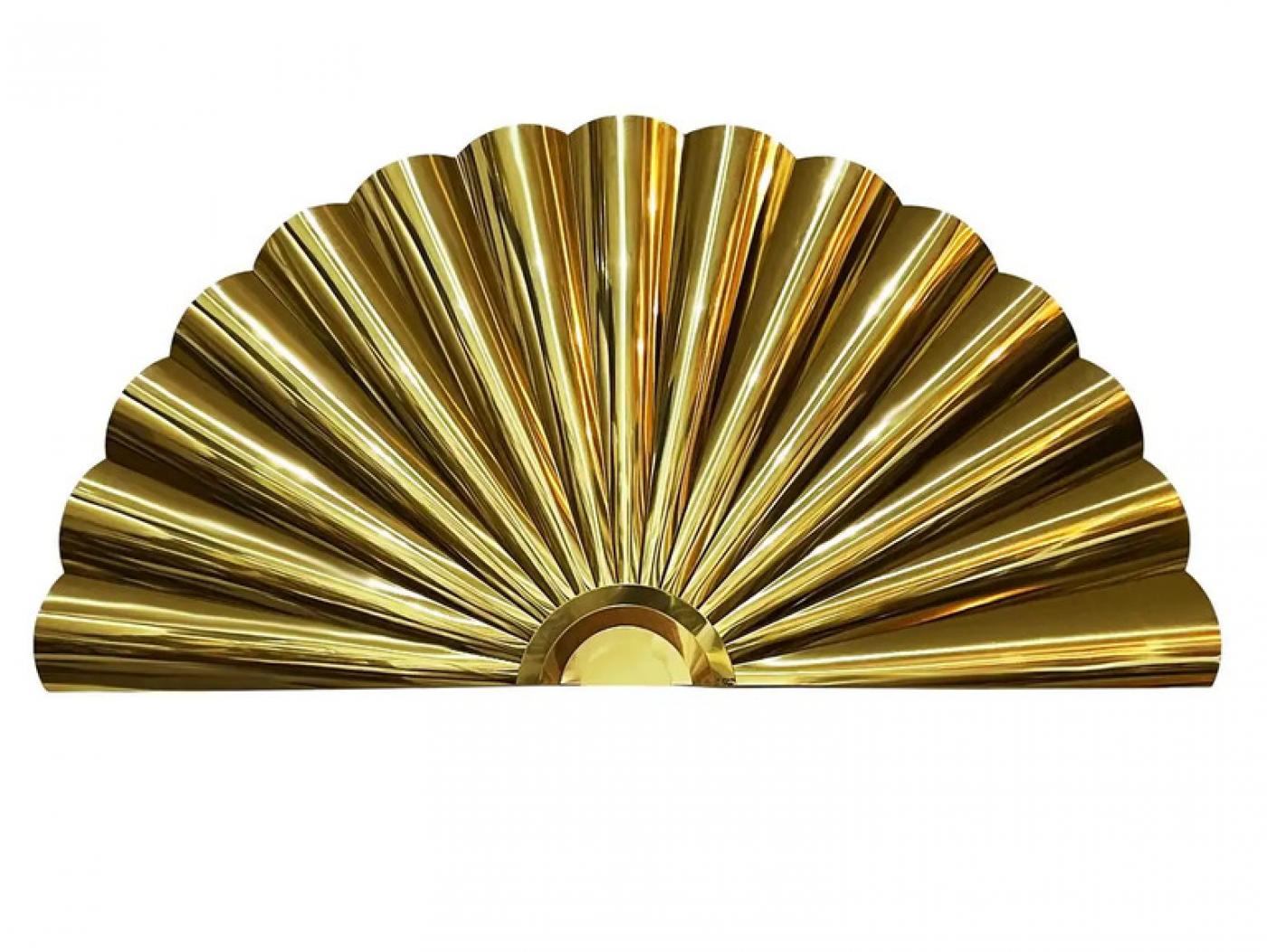 Curtis Jeré - Mid-Century Post Modern Large Wall Sculpture in Brass Fan ...