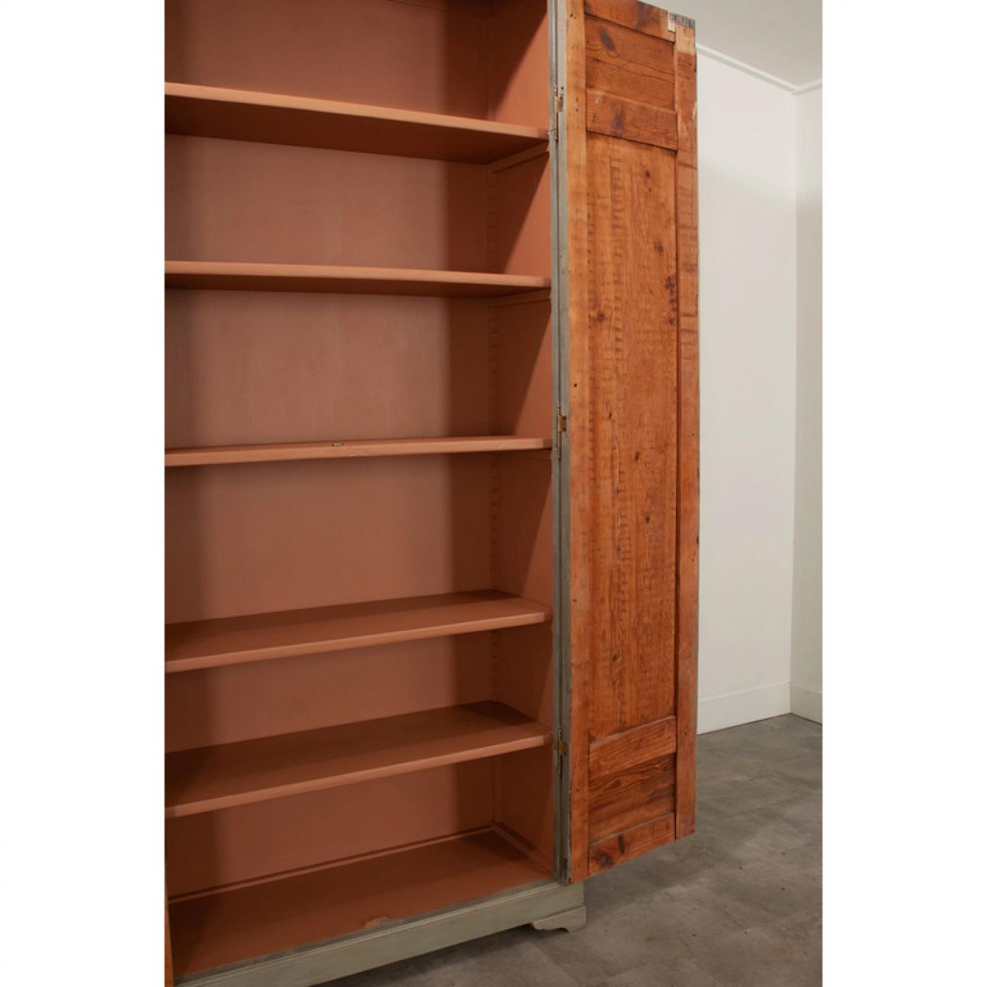 Custom Armoire Made with 19th Century Painted Boiserie Doors