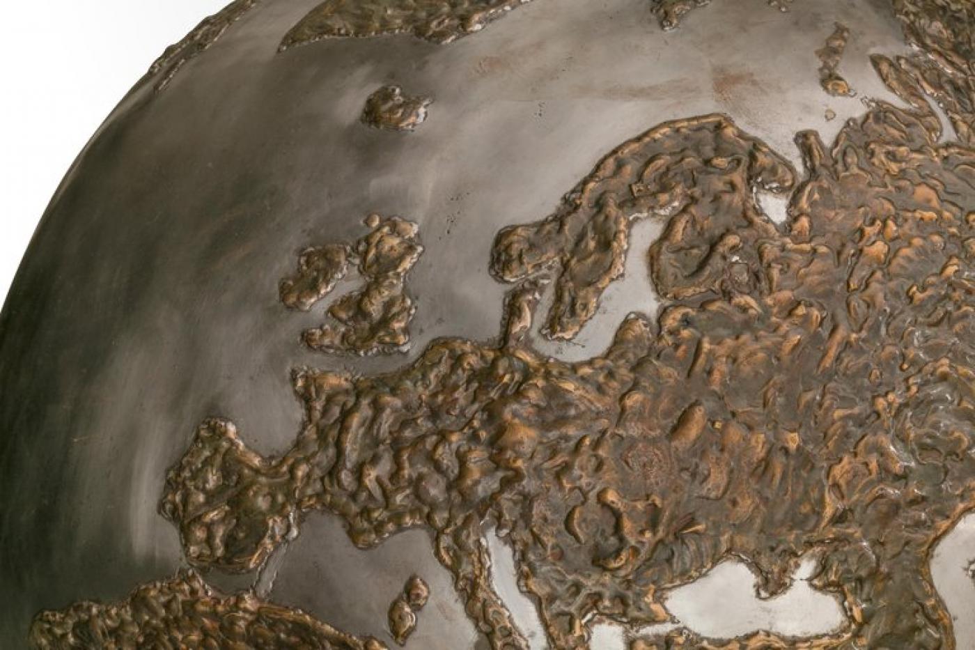 Custom Fabricated Steel and Copper Globe for Soft Drink Ad, USA, 1994