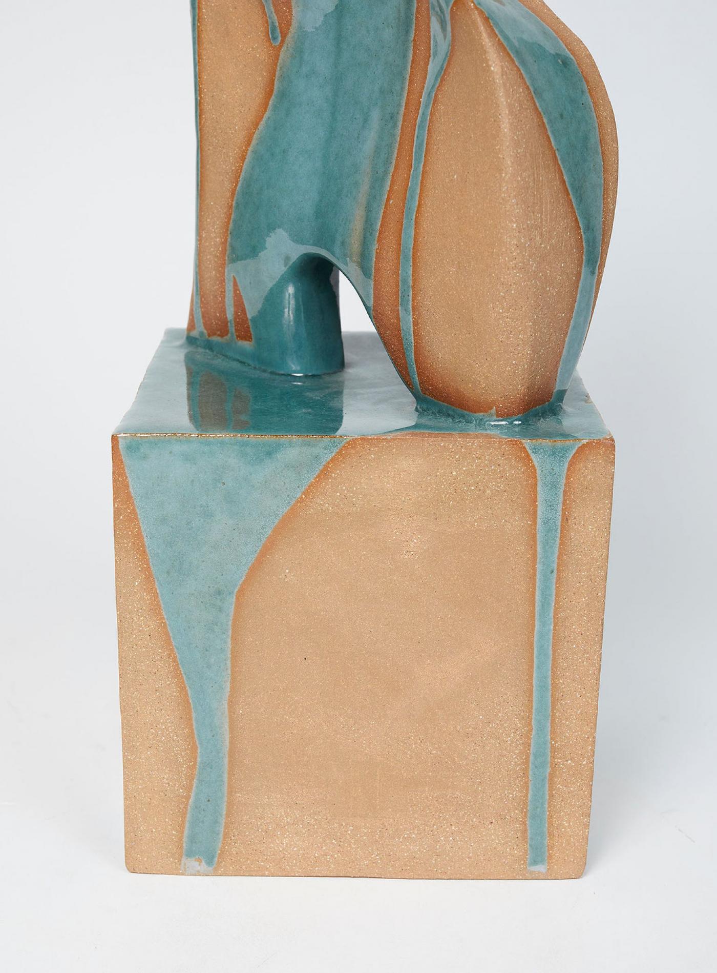 DRIPPING GLAZED CERAMIC ABSTRACT SCULPTURE