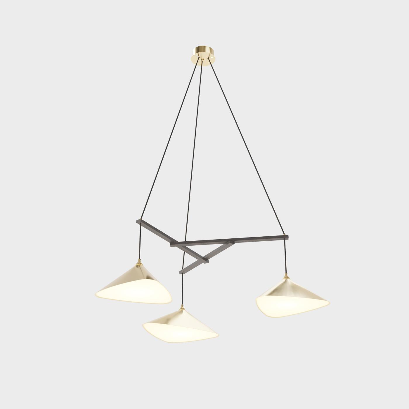 Daniel Becker - Daniel Becker 'Emily 3' Chandelier in Brass with Oak ...