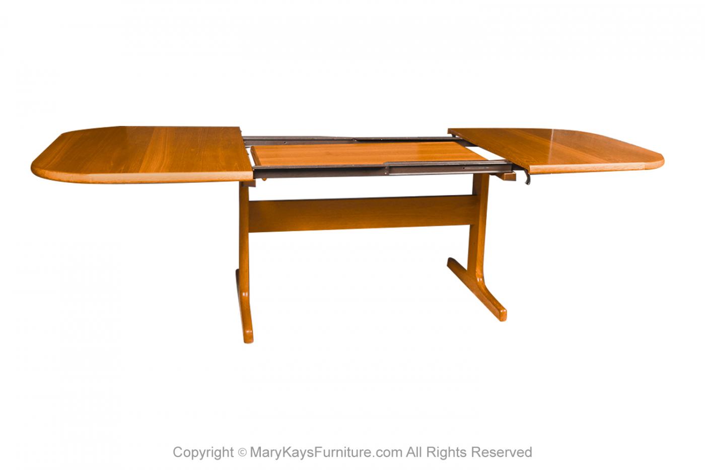 Danish Mid Century Teak Expandable Dining Table