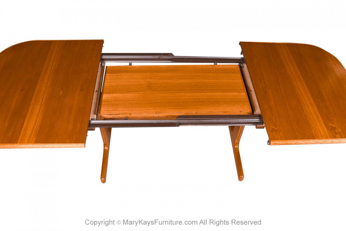 Danish Mid Century Teak Expandable Dining Table