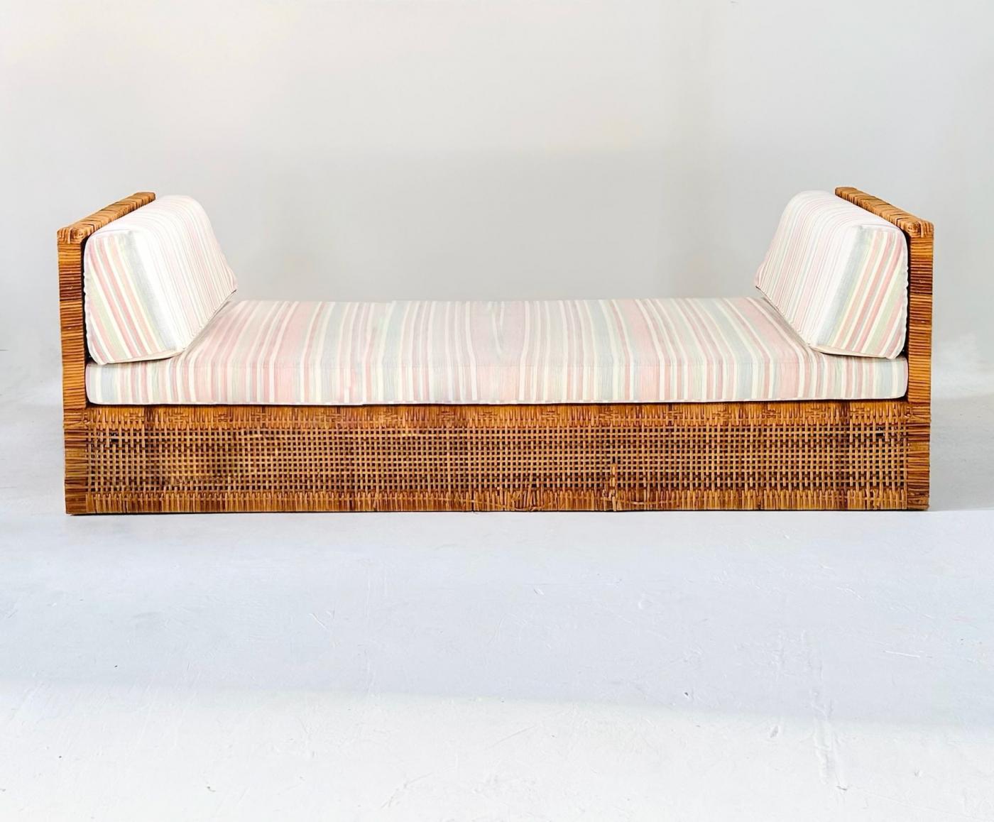 Danny Ho Fong - Danny Ho Fong for Tropi-Cal Basket Weave Cane Daybed, 1965