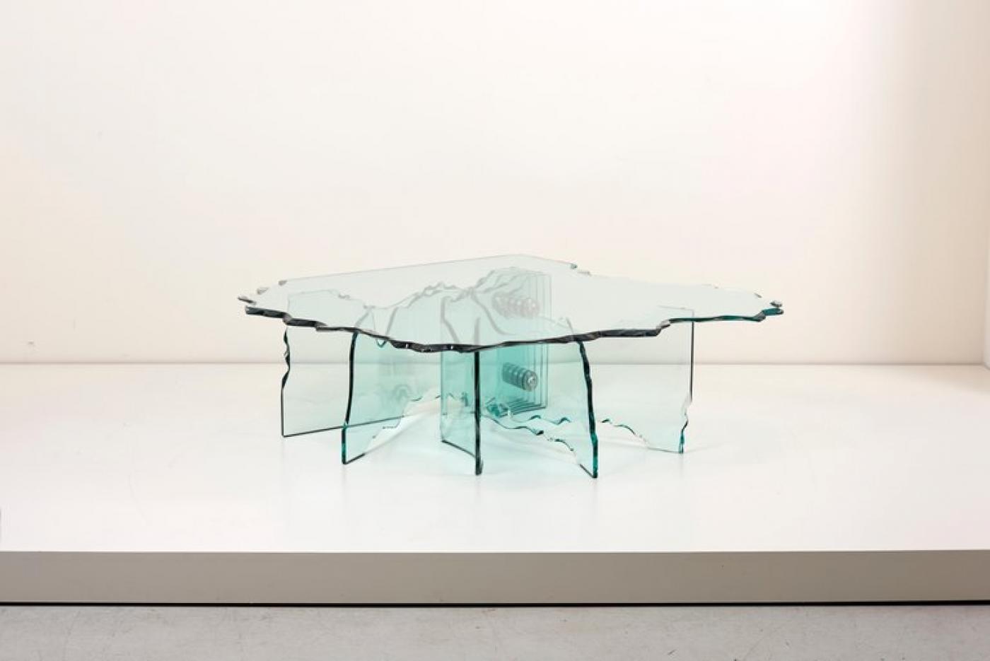 Danny Lane - Huge Crystal Cut Glass Shell Coffee Table by Danny Lane ...