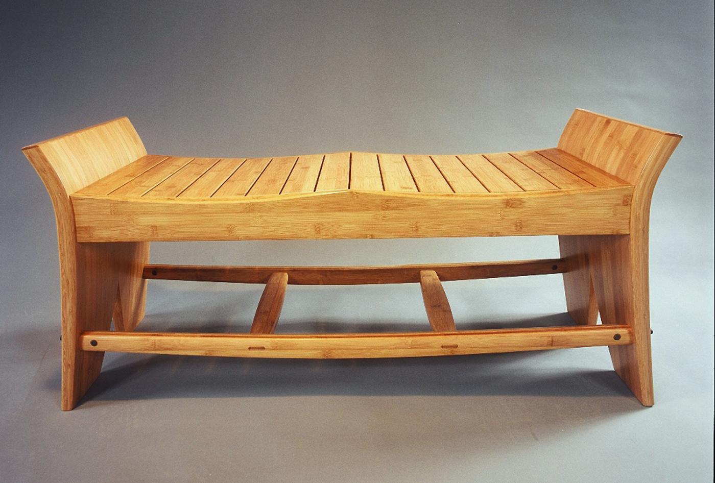 David Ebner - Slatted Bamboo Bench by David Ebner
