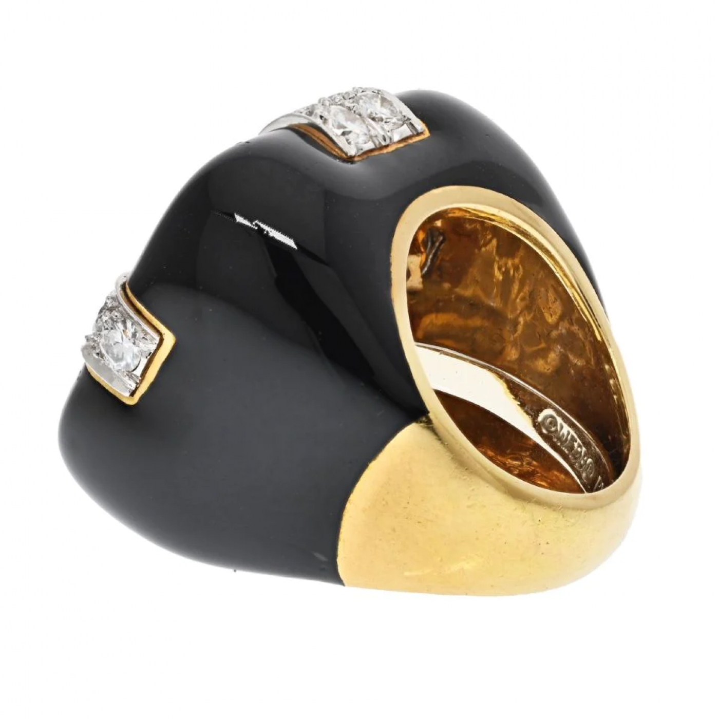 David Webb - DAVID WEBB PLATINUM & 18K YELLOW GOLD CHECKMATE 5.50 CARAT DIAMOND RING