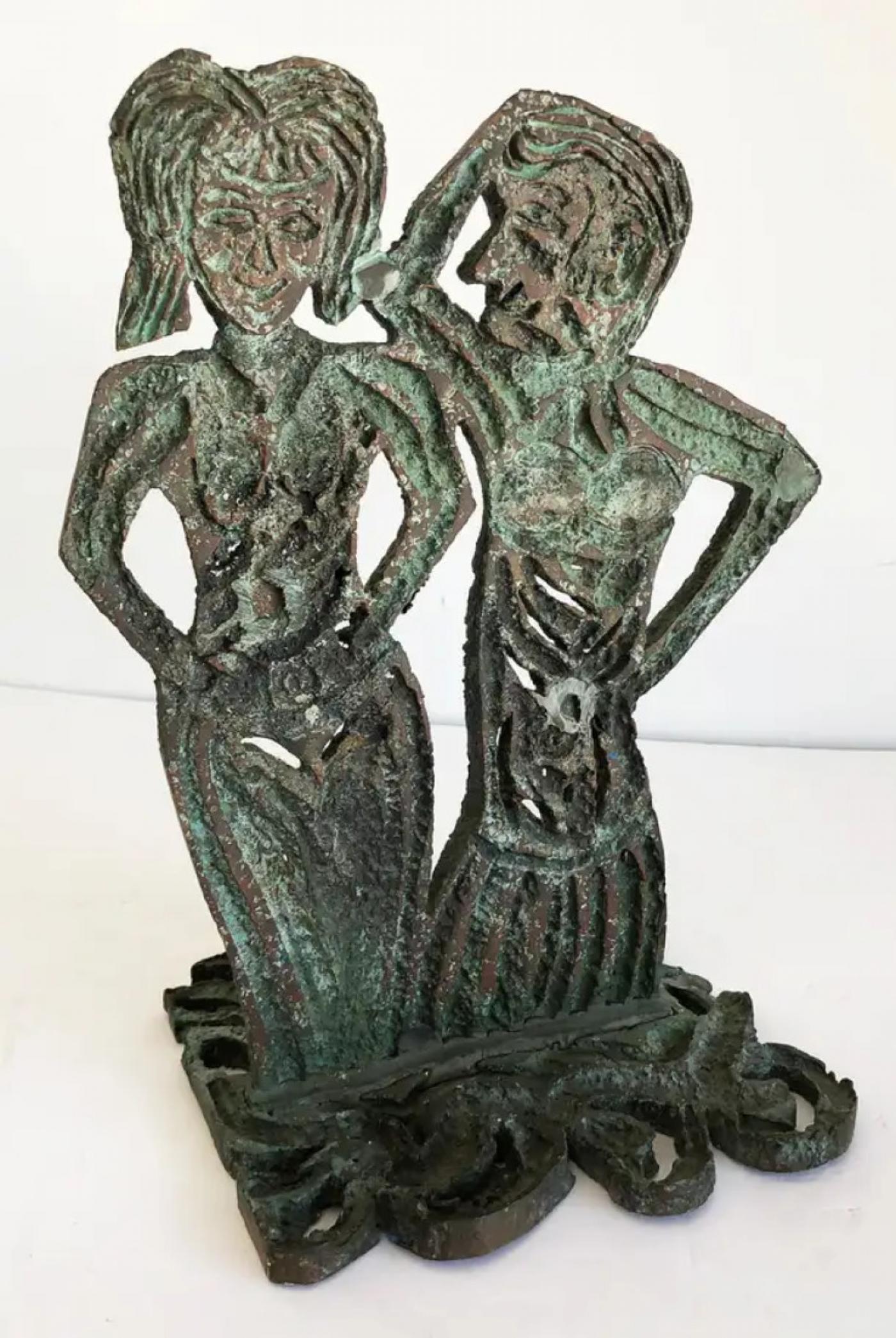 Davis David - Brutalist Bronze Figurative Sculpture by Davis David, 1993