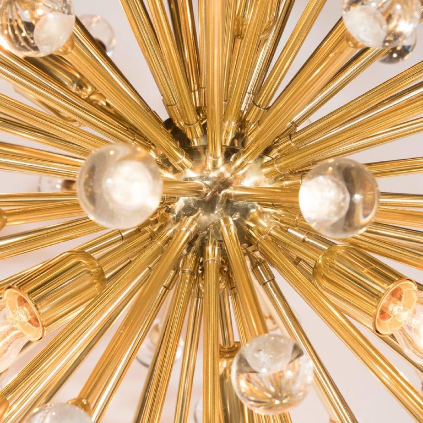 Dazzling Crystal Ball Sputnik Chandelier in Brass with Handblown ...