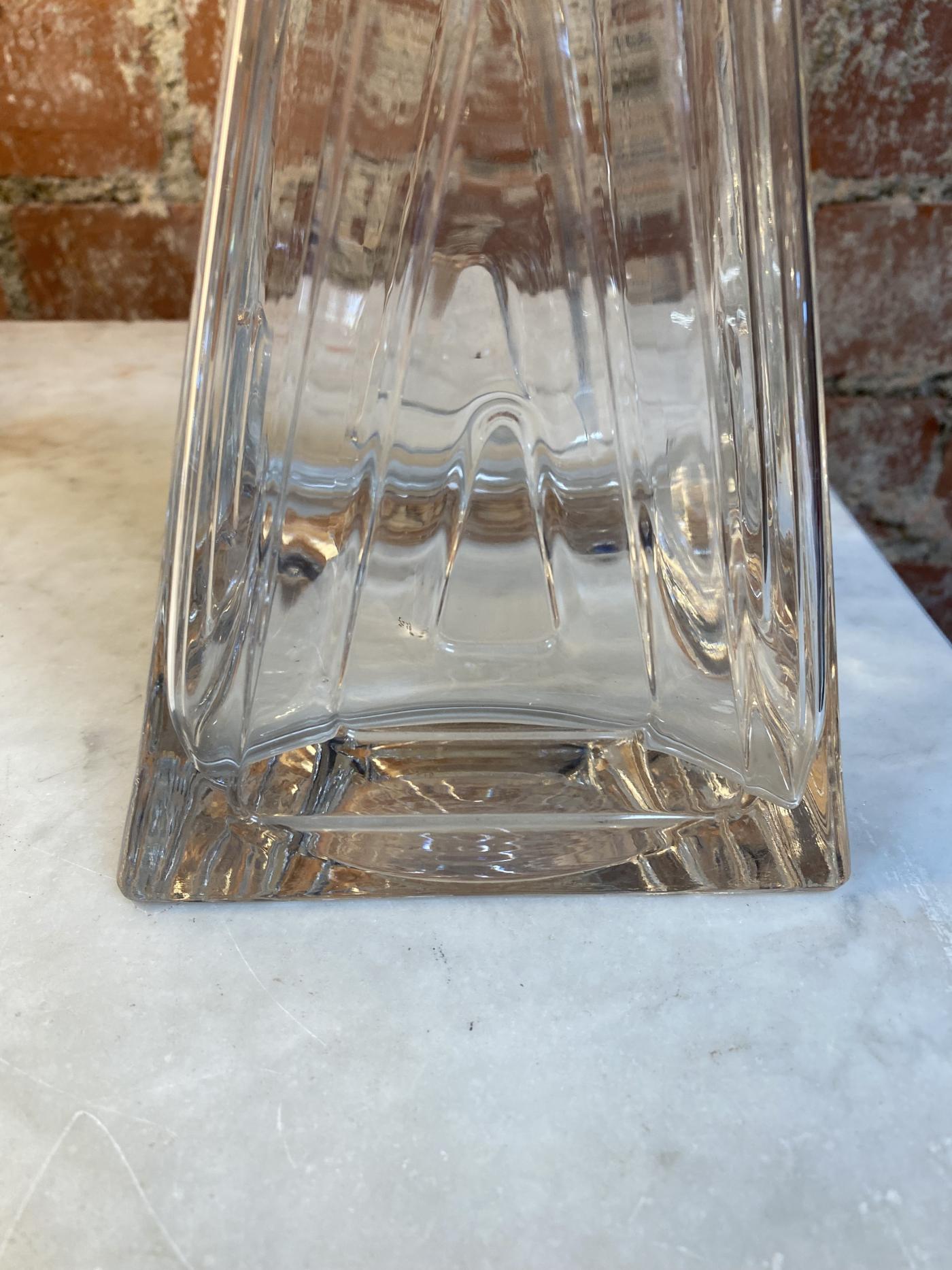 Decorative pyramid Crystal Bottle Italy 1960s