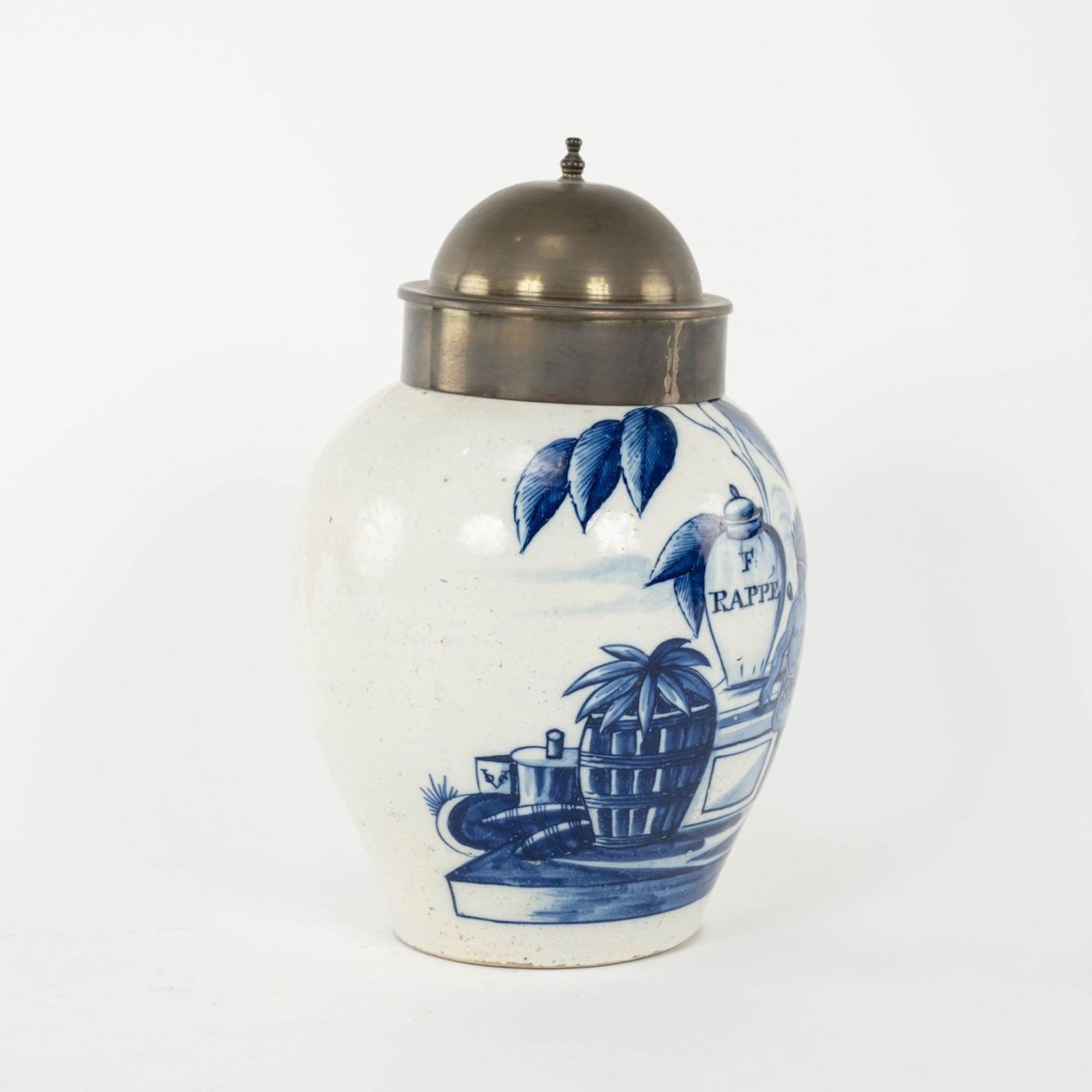Delft Blue and White "Rappe" Tobacco Jar