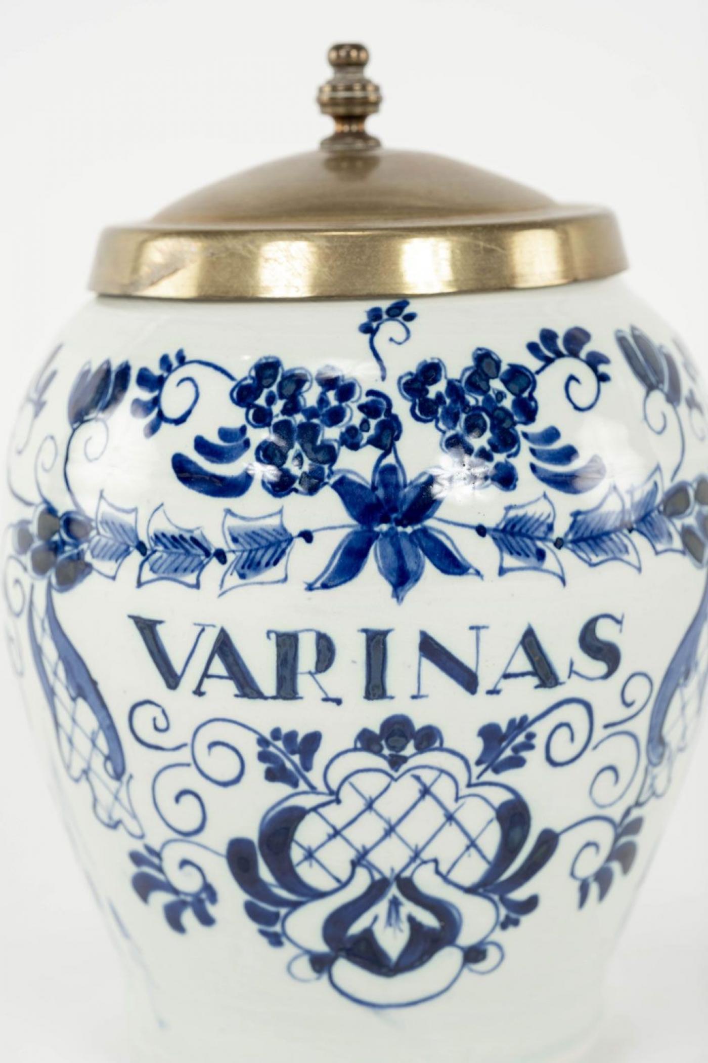 Delft Blue and White "Varinas" Tobacco Jar