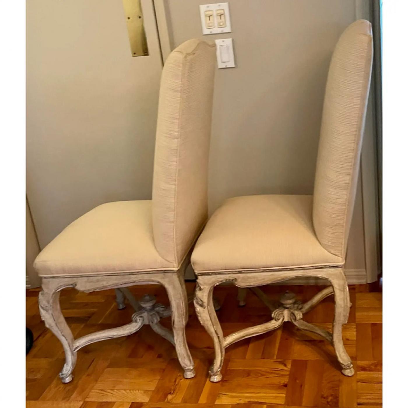 Dennis & Leen - 19th C Style Dennis & Leen Greige Italian High Back ...