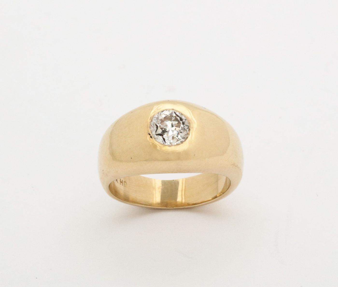 Diamond and Gold Gypsy Ring