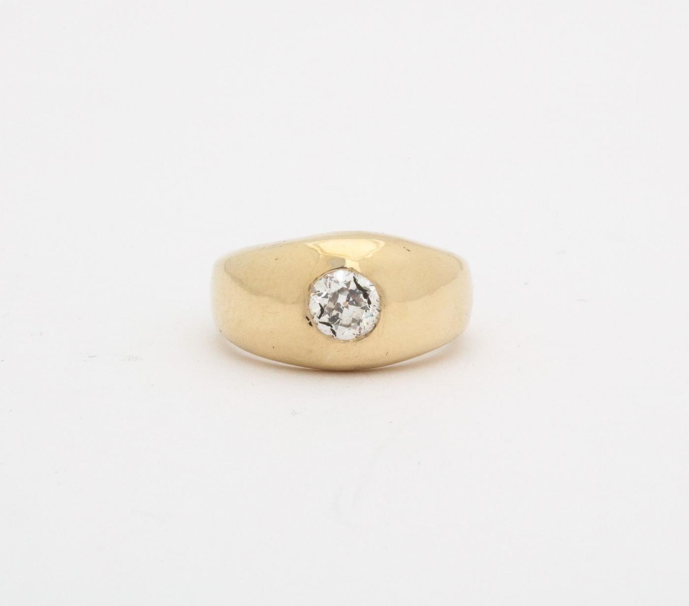 Diamond and Gold Gypsy Ring