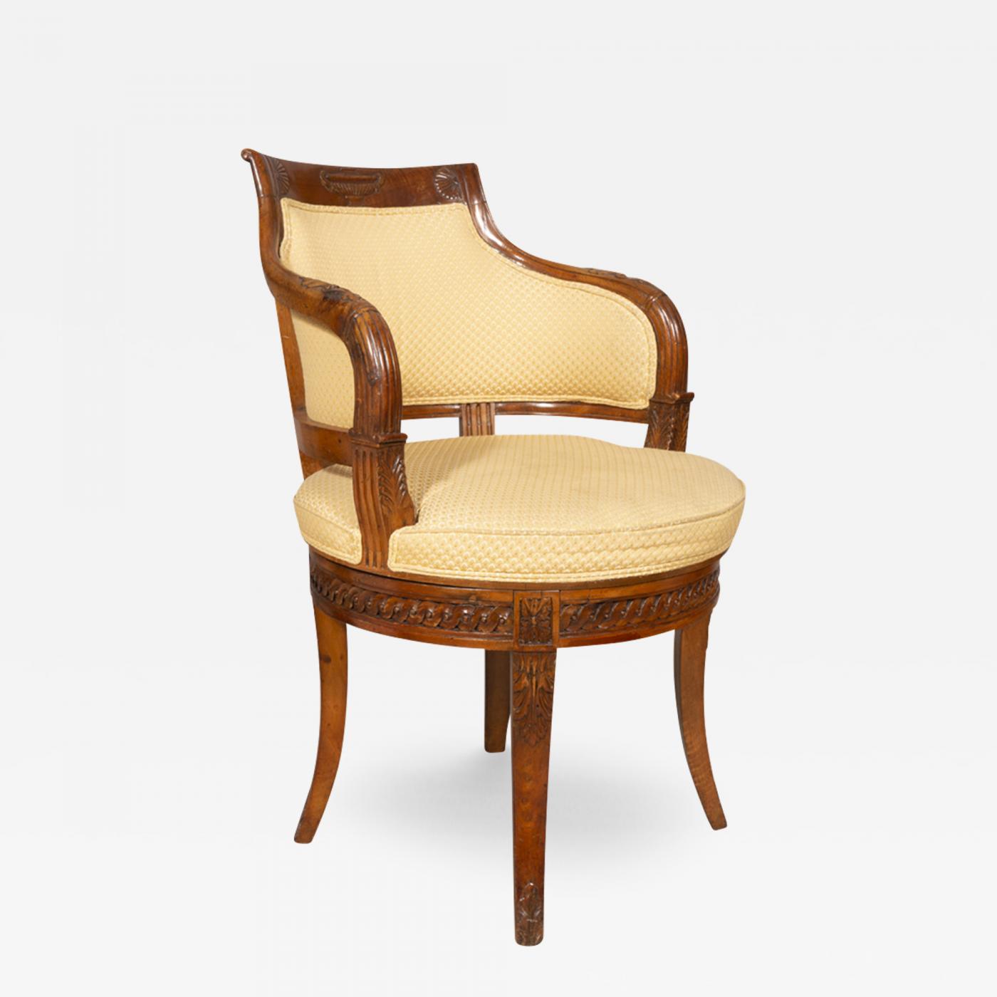 Directoire Walnut Desk Chair