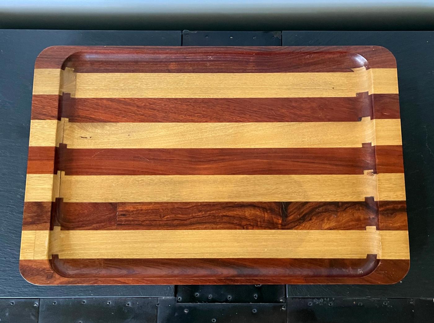 Don Shoemaker - Large Exotic Mixed Wood Tray by Don Shoemaker