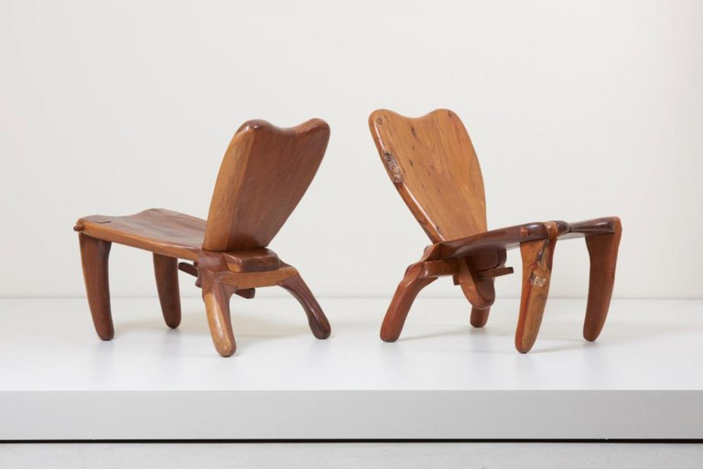 Don Shoemaker - Pair of Craft Wooden Studio Lounge Chairs by Don ...