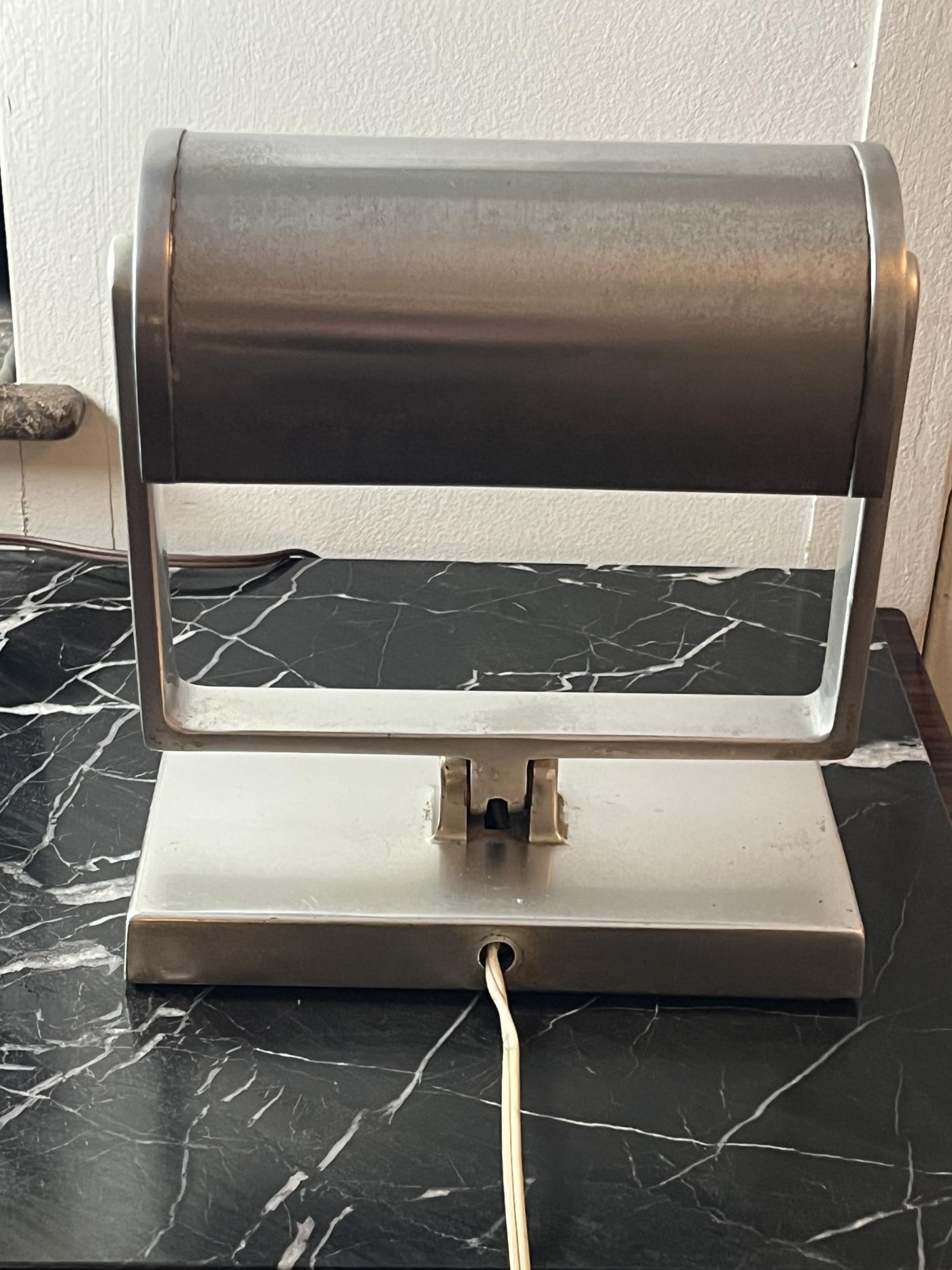 Donald Deskey - ALUMINUM ART DECO ADJUSTABLE ANGLE LAMP