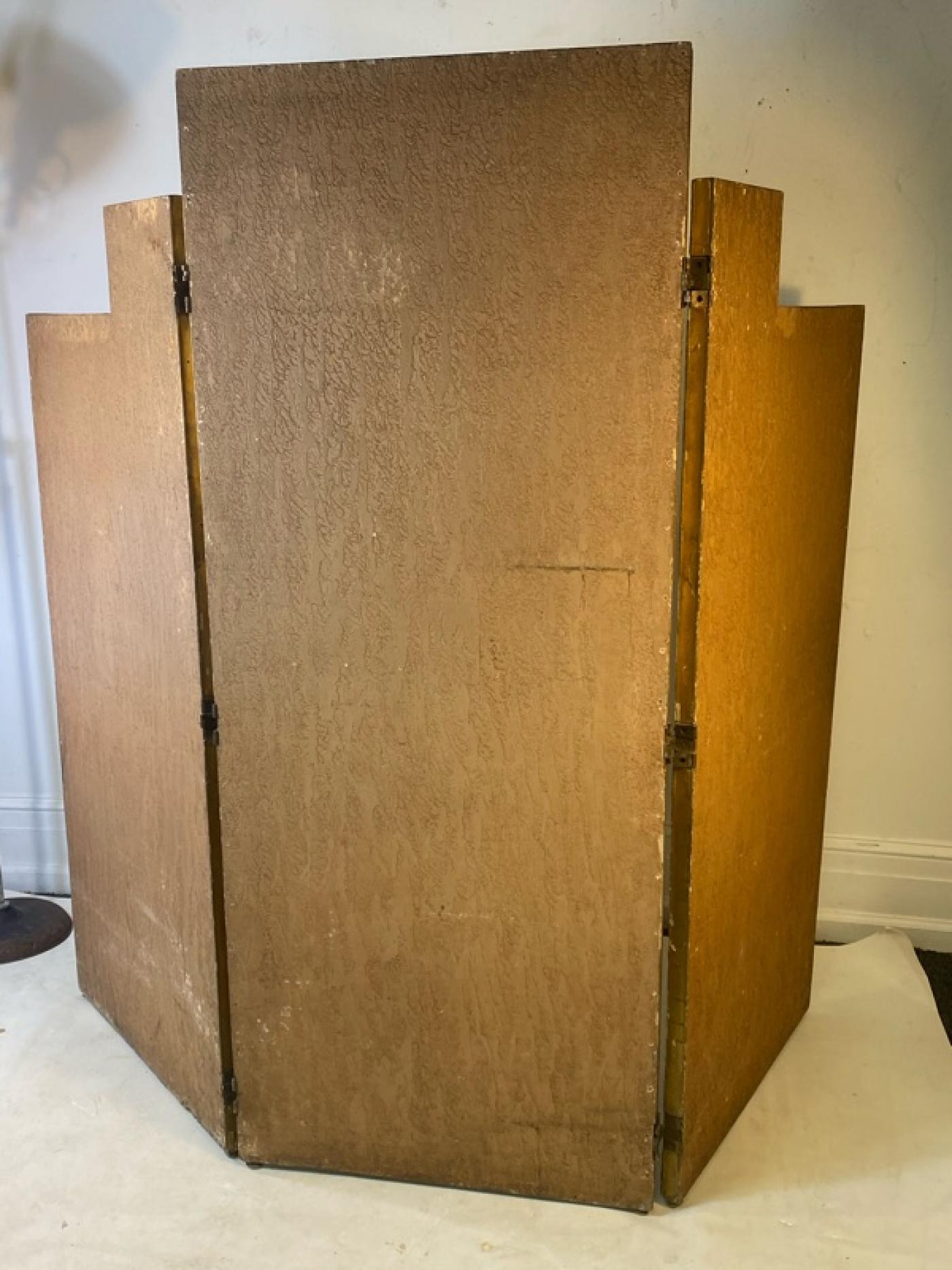 Donald Deskey - ART DECO GEOMETRIC DESIGN THREE PANEL ROOM SCREEN IN ...