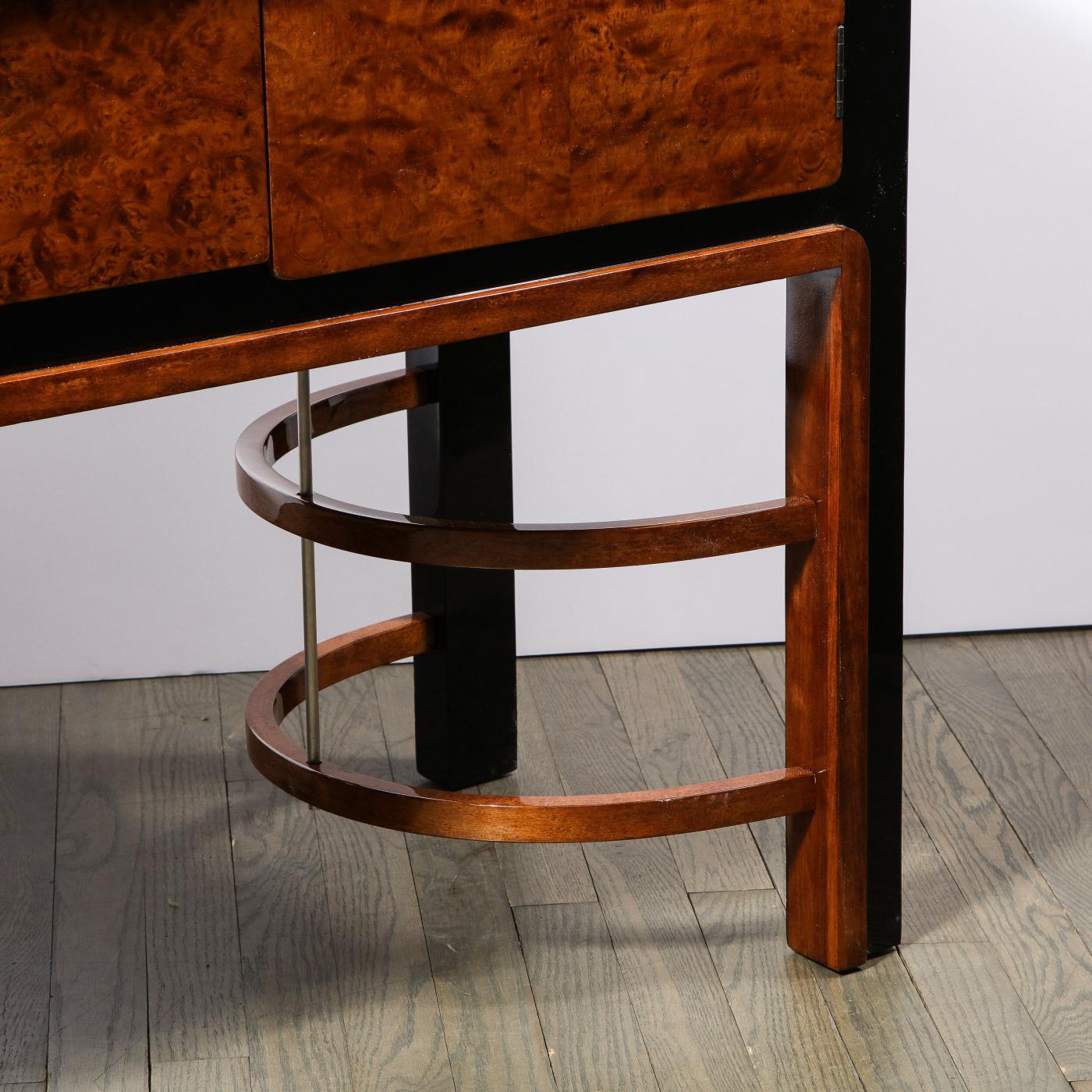 Donald Deskey - Donald Deskey Art Deco Black Lacquer, Burled Carpathian ...