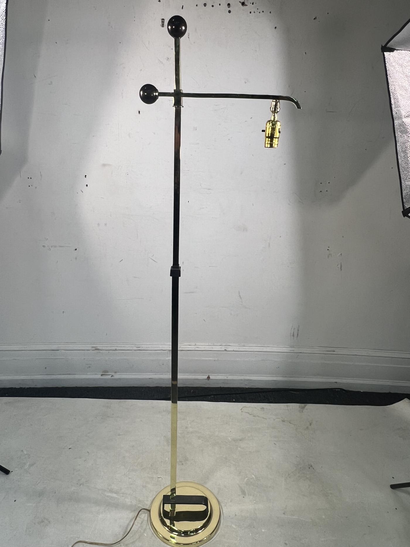 Donald Deskey - MODERNIST ART DECO BRASS FLOOR LAMP BY DONALD DESKEY