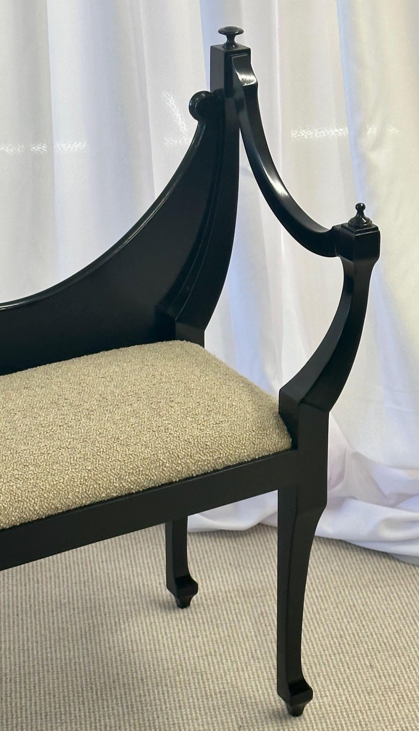 Dorothy Draper - Hollywood Regency Ebony Window Bench, Dorothy Draper ...
