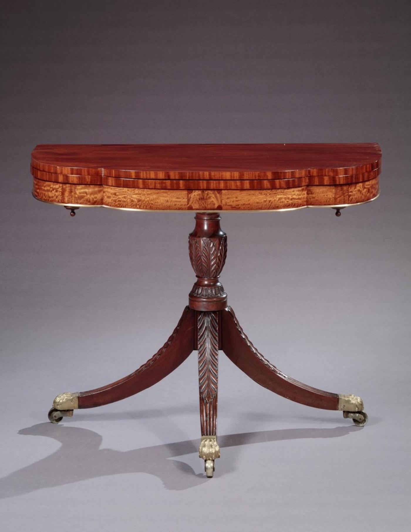 Duncan Phyfe - FEDERAL TRICK LEG CARD TABLE