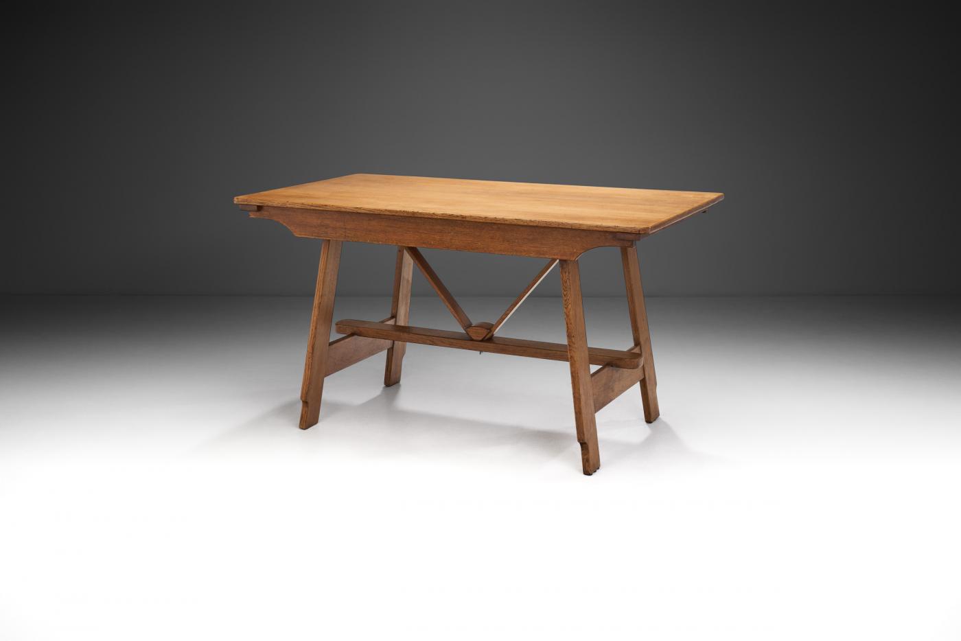 Dutch Cabinetmaker Folding Dining Table by De Volharding, Netherlands 1950s