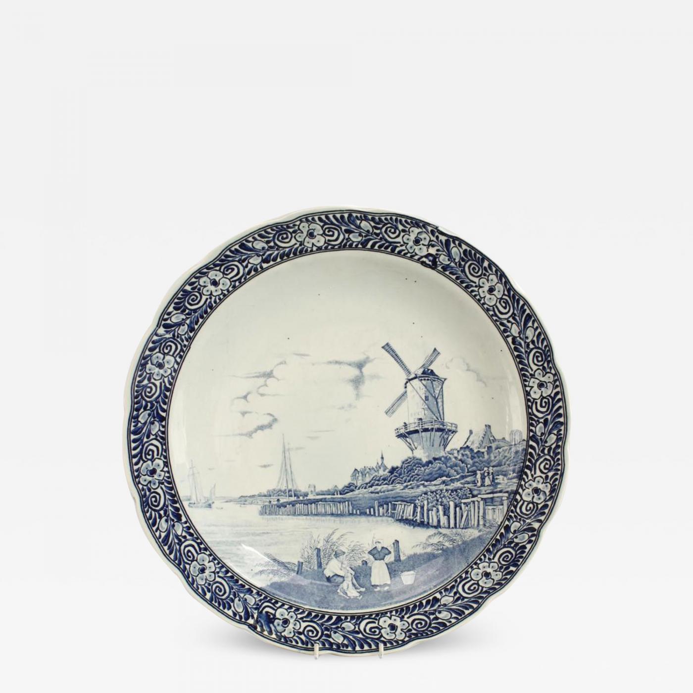 Dutch Delft Porcelain Landscape Wall Plaques 1