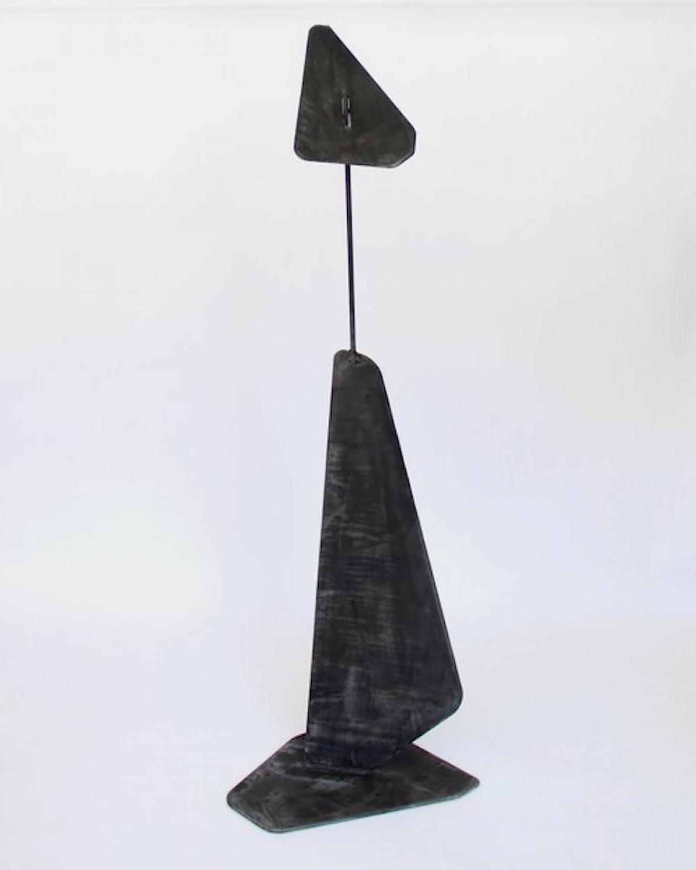 ELLIOT BERGMAN - ELLIOT BERGMAN PATINATED ALUMINUM POLYGON SCULPTURE