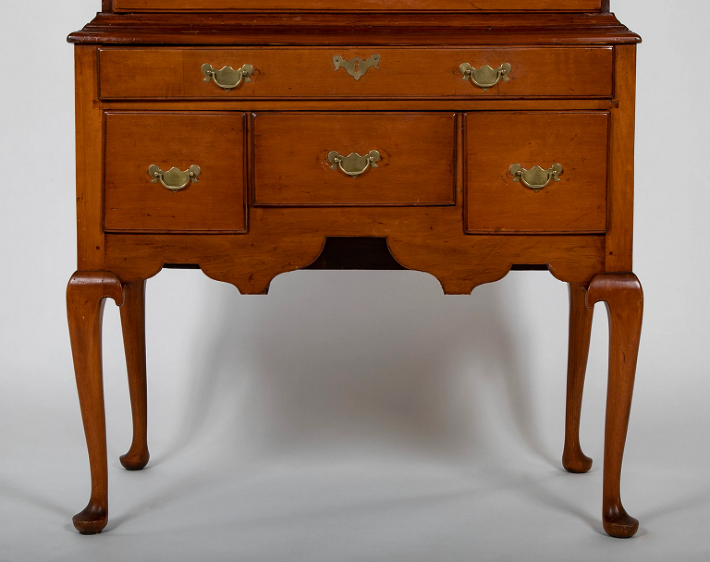 Early American Two Part Queen Anne Cherry Highboy
