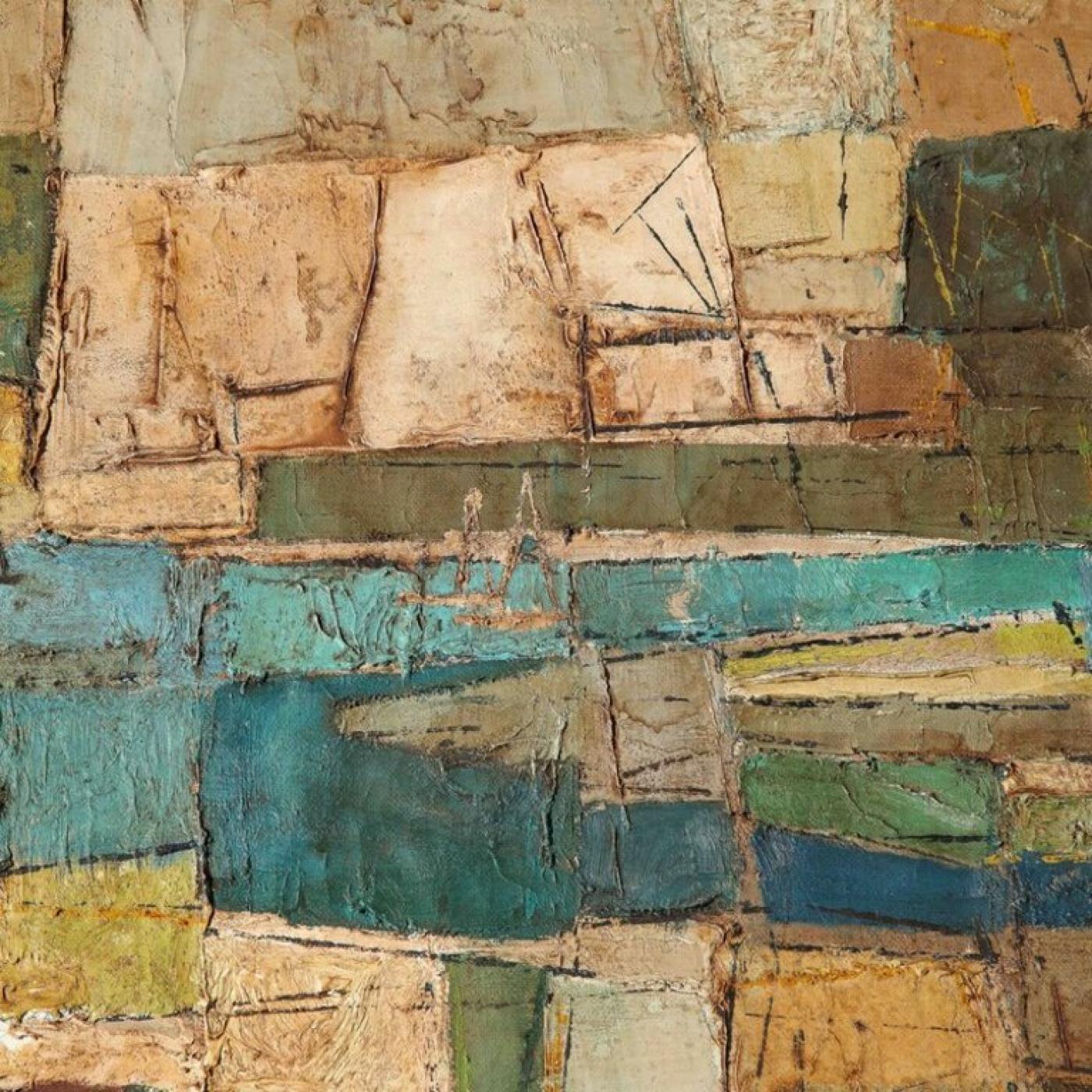 Edna Lewis - Mid Century Modernist Oil on Canvas by Edna Lewis