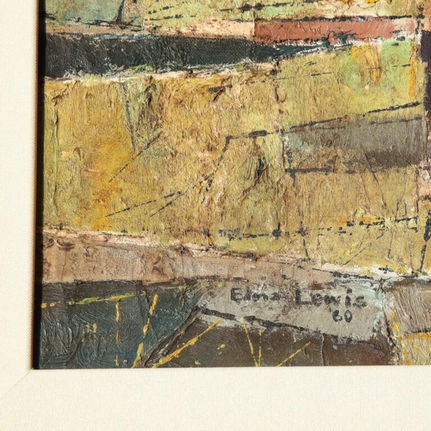 Edna Lewis - Mid Century Modernist Oil on Canvas by Edna Lewis