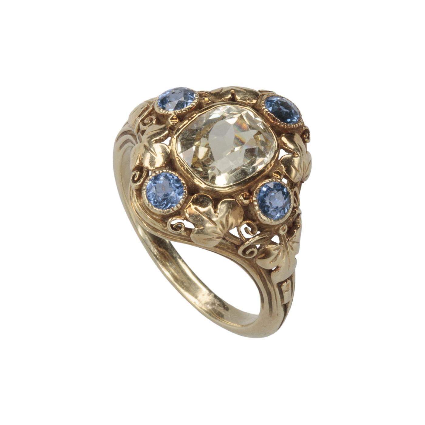 Edward Everett Oakes / Oakes Studio - Arts & Crafts Yellow Sapphire ...