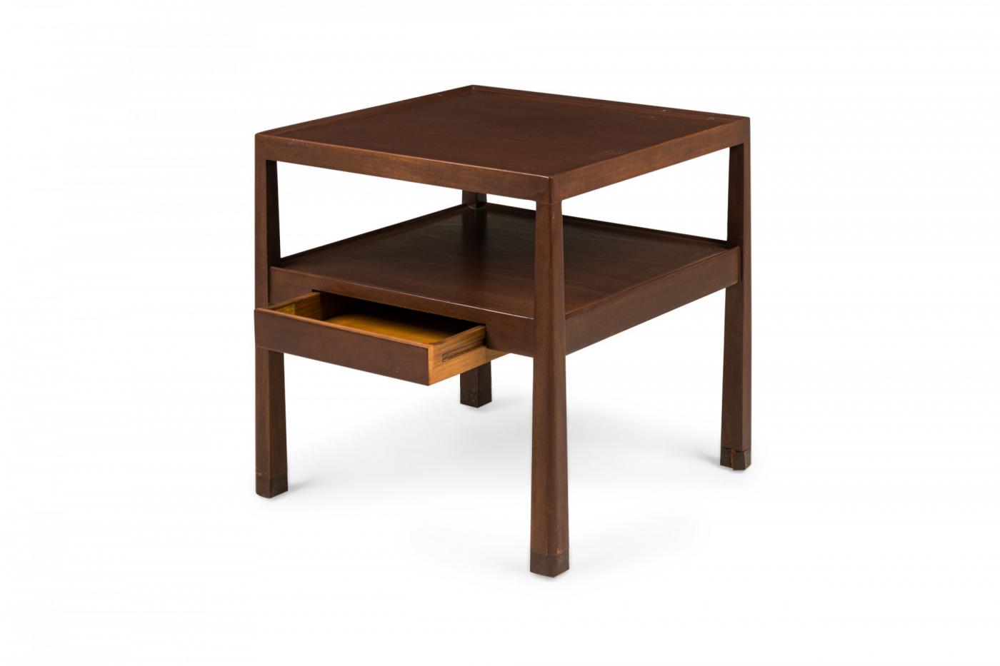 Edward Wormley - American Dark Finished Wooden Two Tier End / Side Table