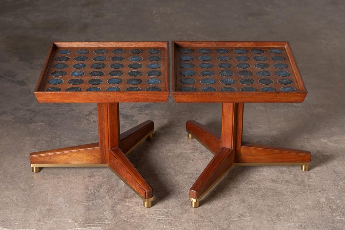 Edward Wormley - Edward Wormley "Janus" Occasional Tables with Natzler ...