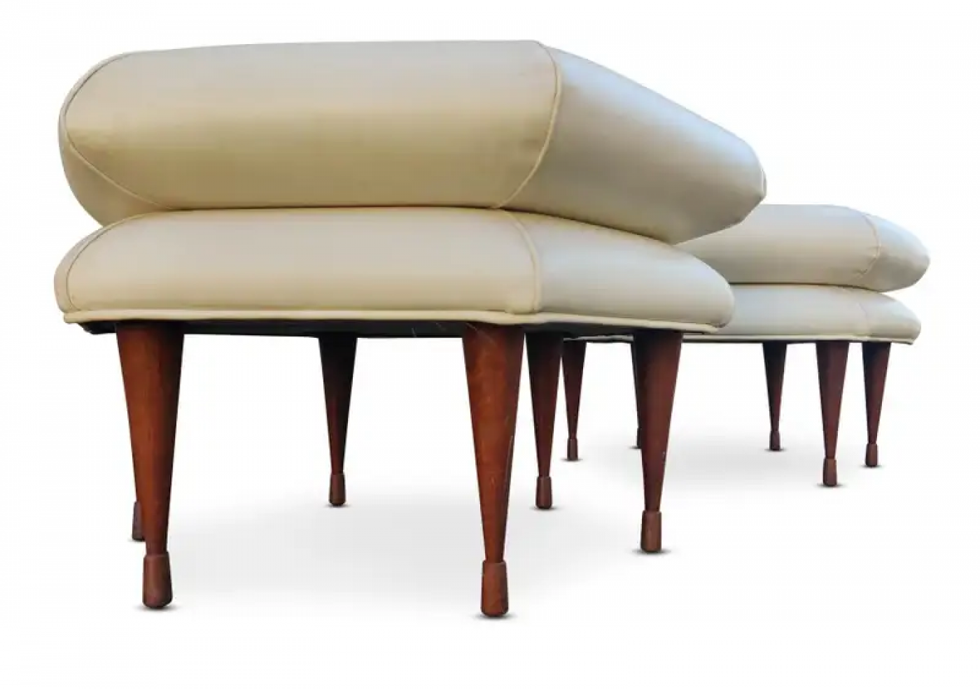 Edward Wormley - Pair of Selig Hexagon Form Ottoman or Pouffe Original ...